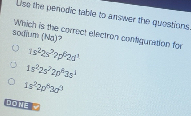 Solved: Use the periodic table to answer the questions sodium (Na ...