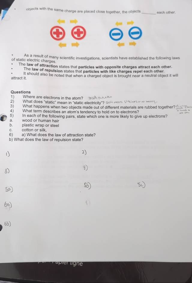 Solved: objects with the same charge are placed close together, the ...