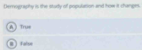 Solved: Demography is the study of population and how it changes. A ...