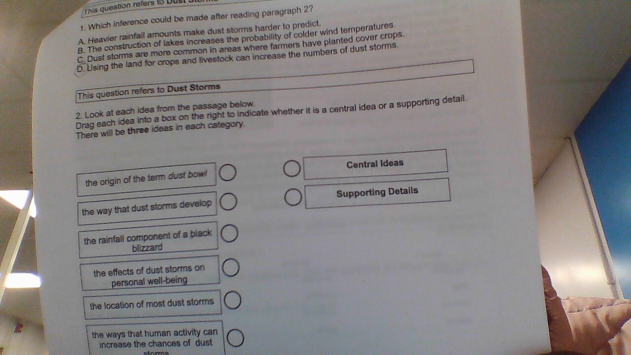 Solved: This question refers to Dust 1. Which inference could be made ...