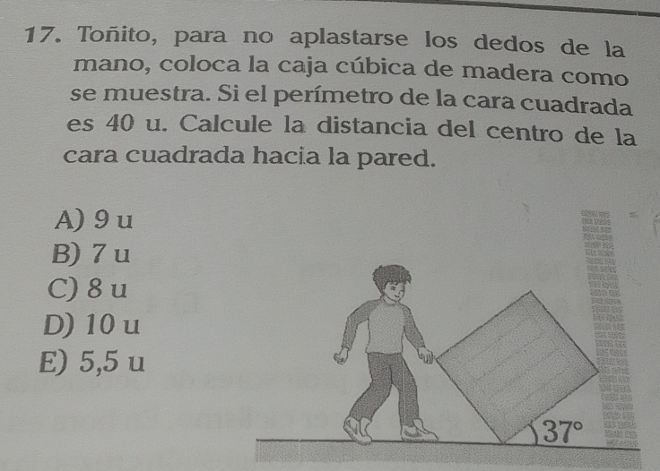 Resuelto:Toñito, para no aplastarse los dedos de la mano, coloca la ...