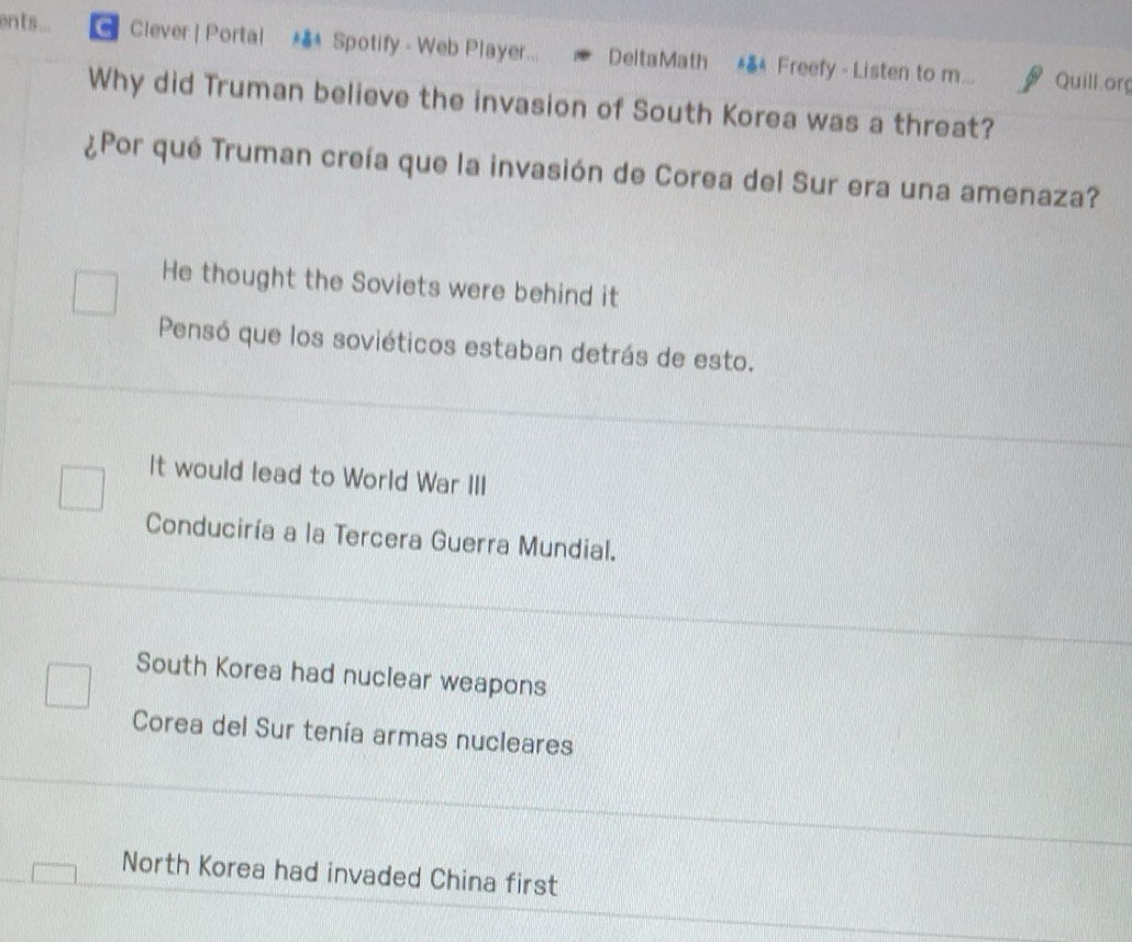 Solved: ents ... 6 Clever | Portal *# Spotify - Web Player. DeltaMath ...