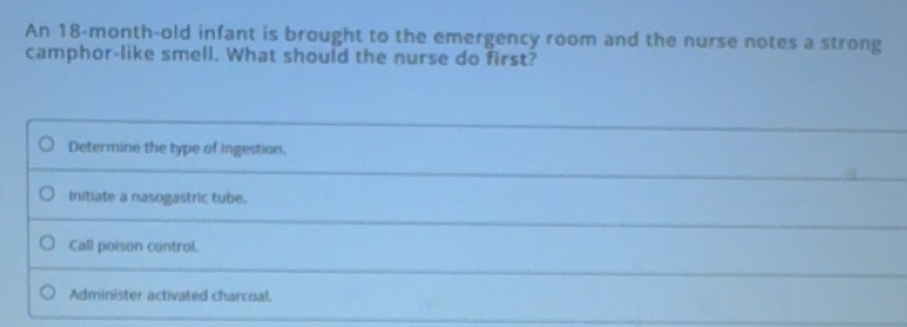 Solved: An 18-month-old infant is brought to the emergency room and the ...