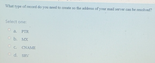 Solved: What type of record do you need to create so the address of ...
