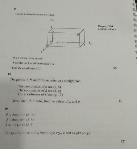 Solved: Here is a cuboid drawn on a 3· D grid Diagram NOT accuratcly ...
