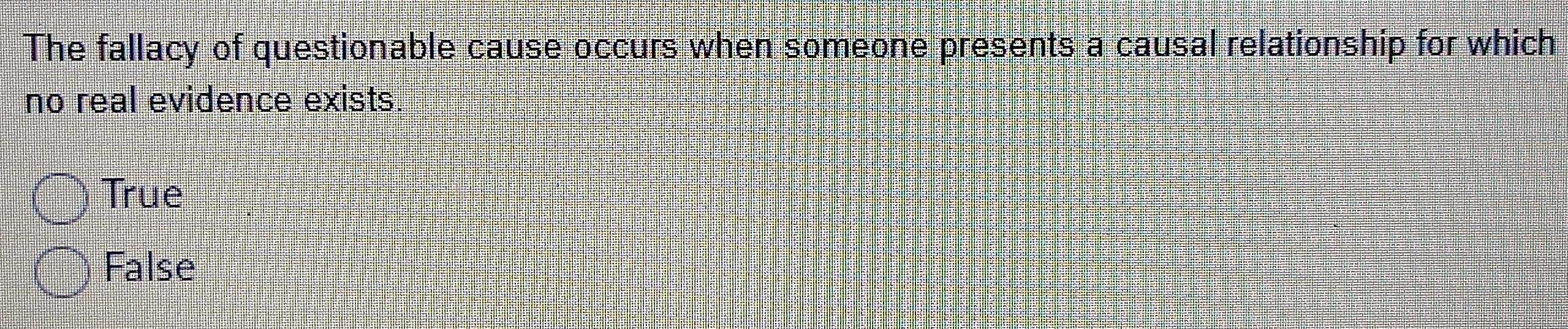 Solved: The fallacy of questionable cause occurs when someone presents ...