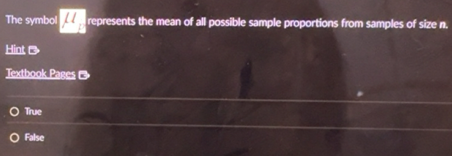 Solved: The symbol 11_1 represents the mean of all possible sample ...