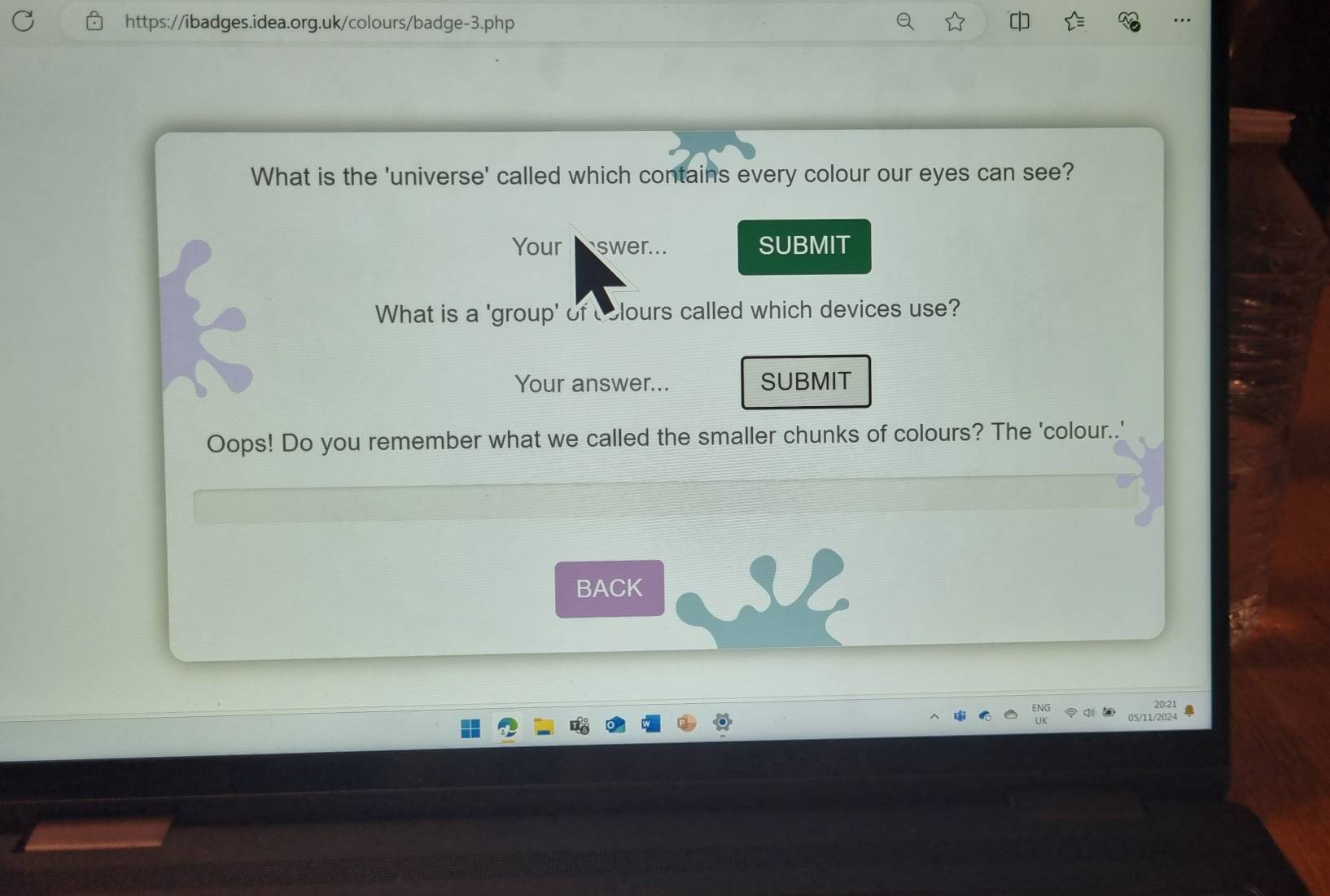 Solved: What is the 'universe' called which contains every colour our ...