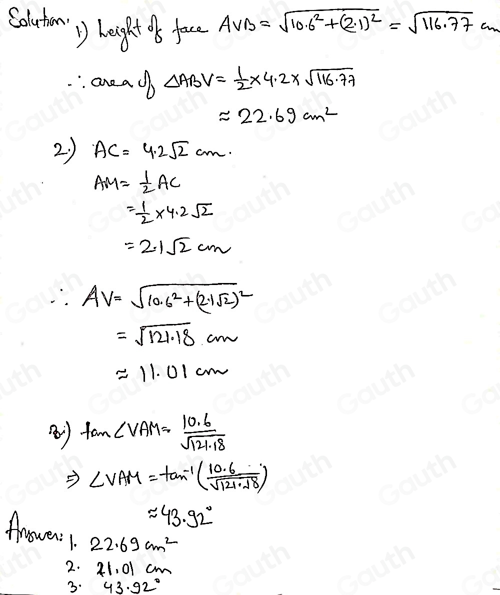 Telah dijawab:In the diagram below ABCD is the square base of a right ...