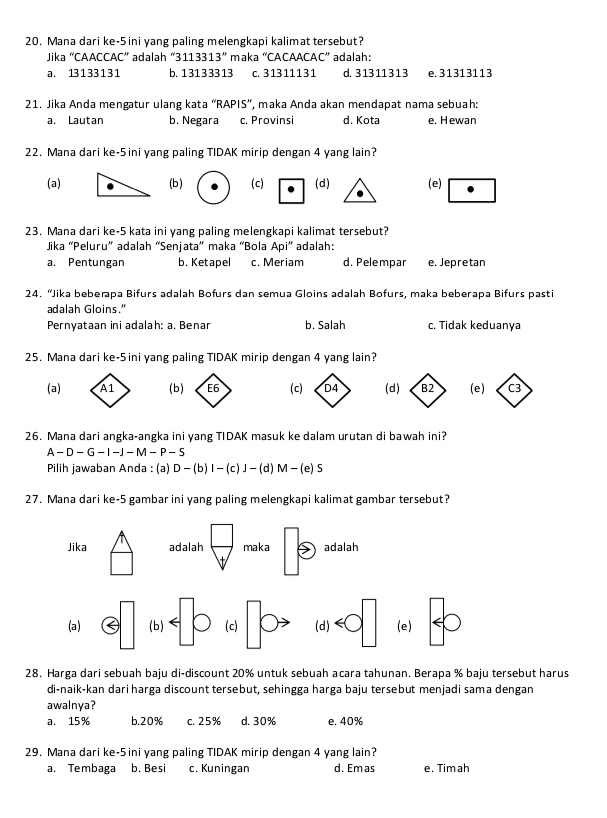 Telah dijawab:Mana dari ke-5 ini yang paling melengkapi kalimat ...