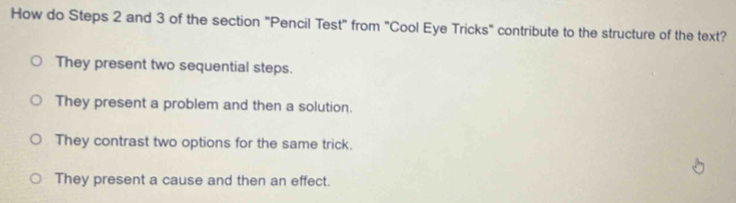 Solved: How do Steps 2 and 3 of the section "Pencil Test" from "Cool ...
