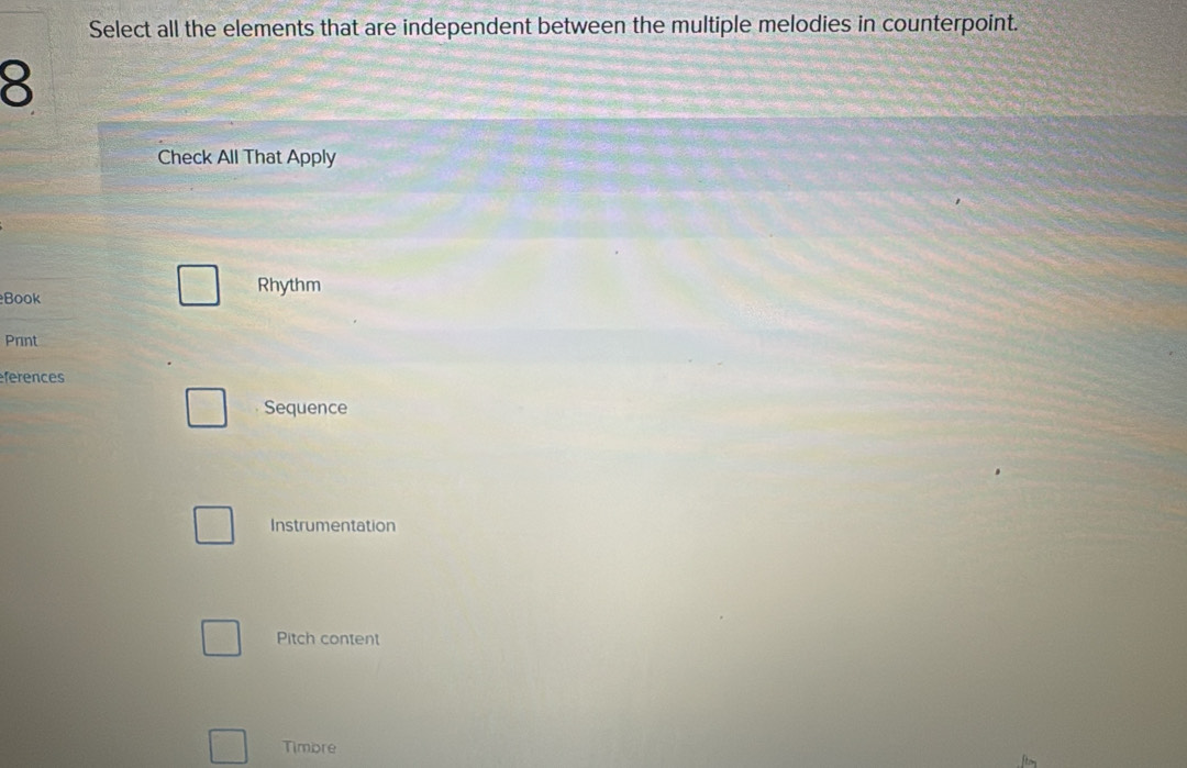 Solved: Select all the elements that are independent between the ...