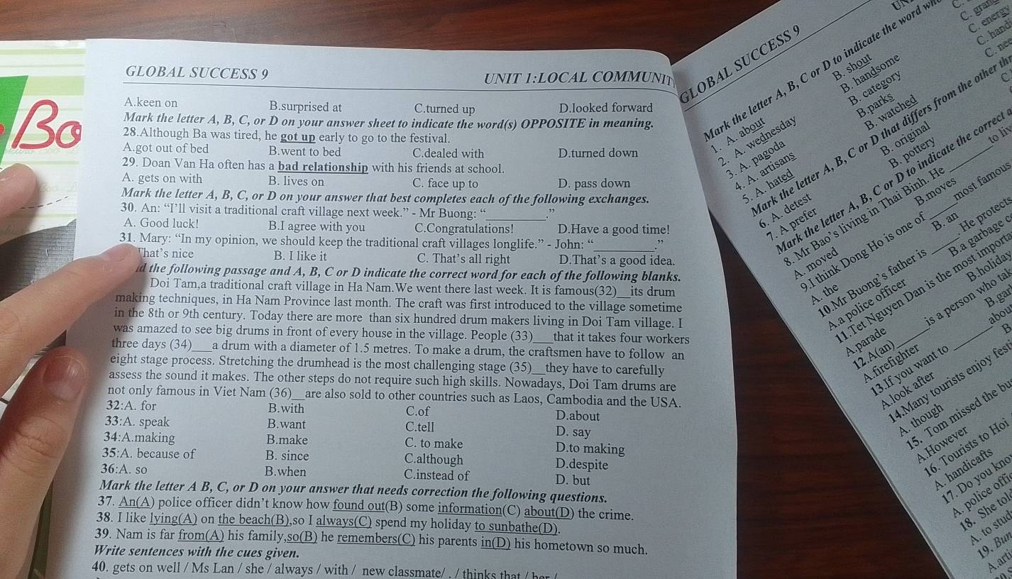 Giải quyết:on C C. granc Crenergy C. ne LOBAL SUCCESS B. category C ...