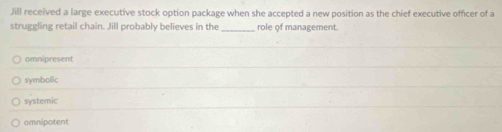 Solved: Jill received a large executive stock option package when she ...