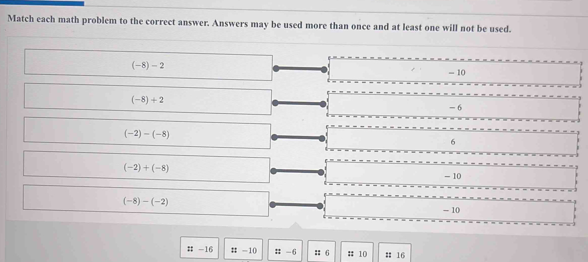 Solved: Match each math problem to the correct answer. Answers may be ...