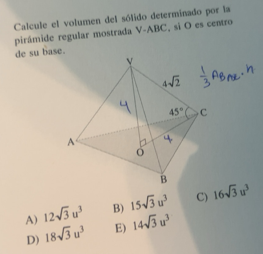 Resuelto:Calcule el volumen del sólido determinado por la pirámide ...