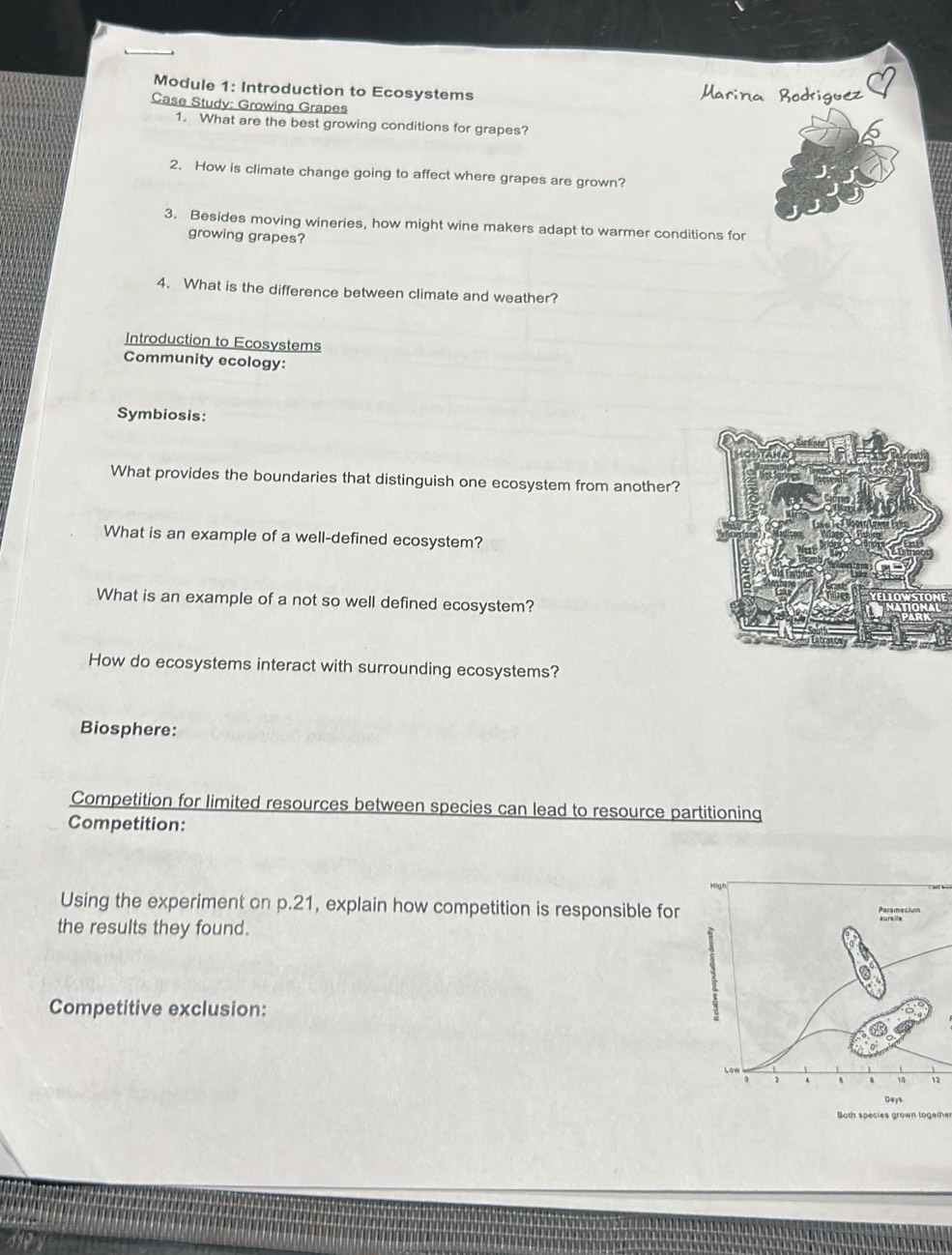 Solved: Module 1: Introduction to Ecosystems Marina Bodriguez Case ...