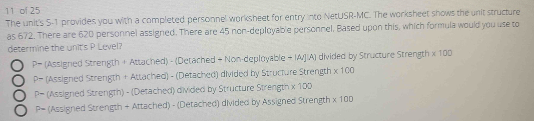 Solved: of 25 The unit's S-1 provides you with a completed personnel ...