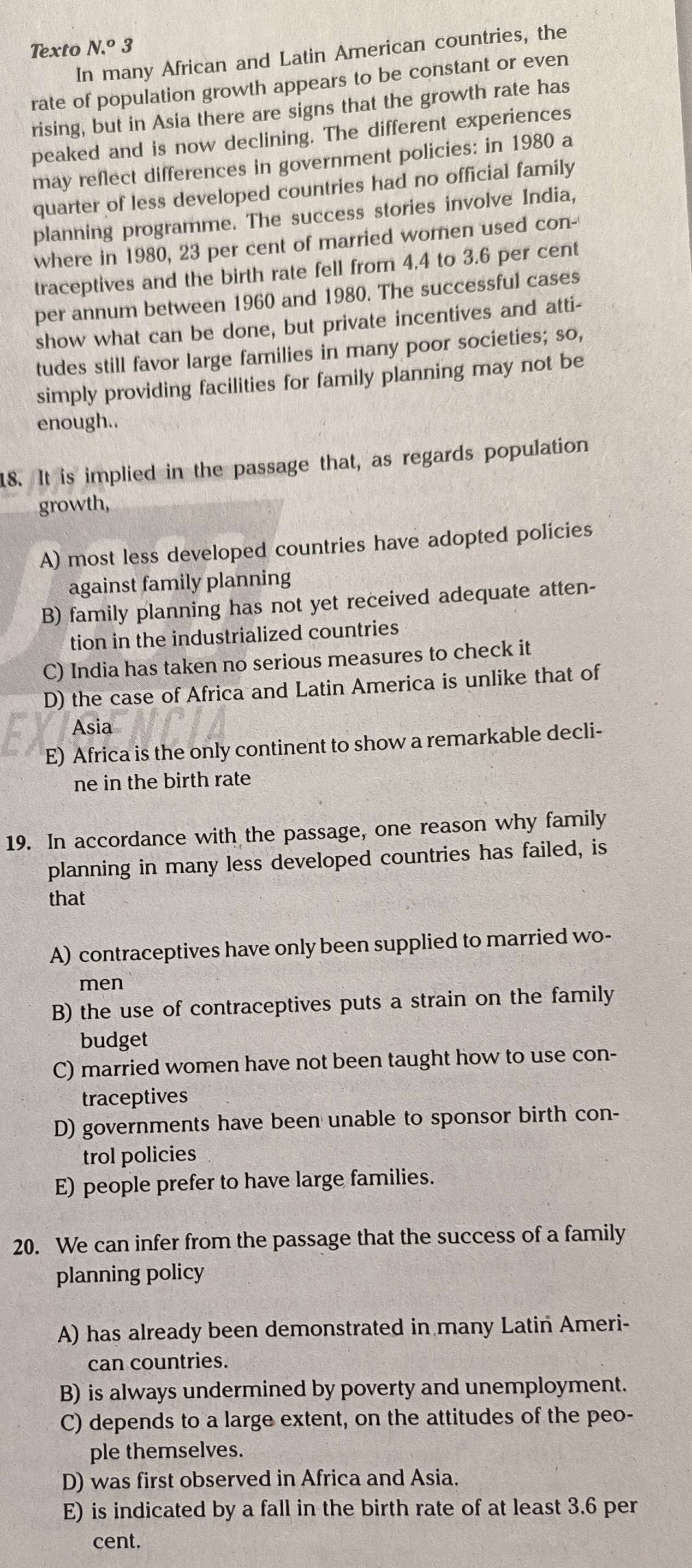 Resuelto:Texto N.°3 In many African and Latin American countries, the ...