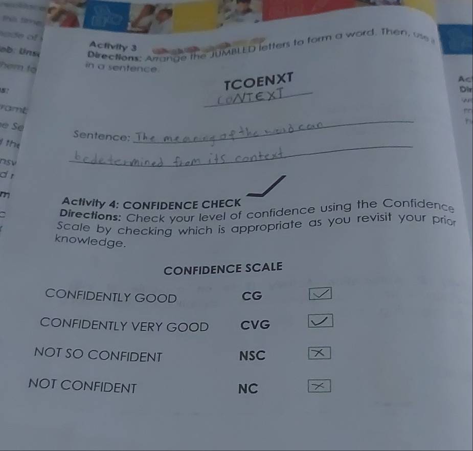 Solved: tme d of Activity 3 ob: Uns. Directions: Arrange the JUMBLED ...