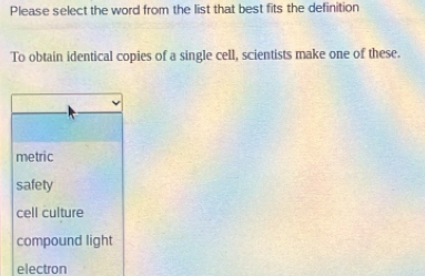 Solved: Please select the word from the list that best fits the ...
