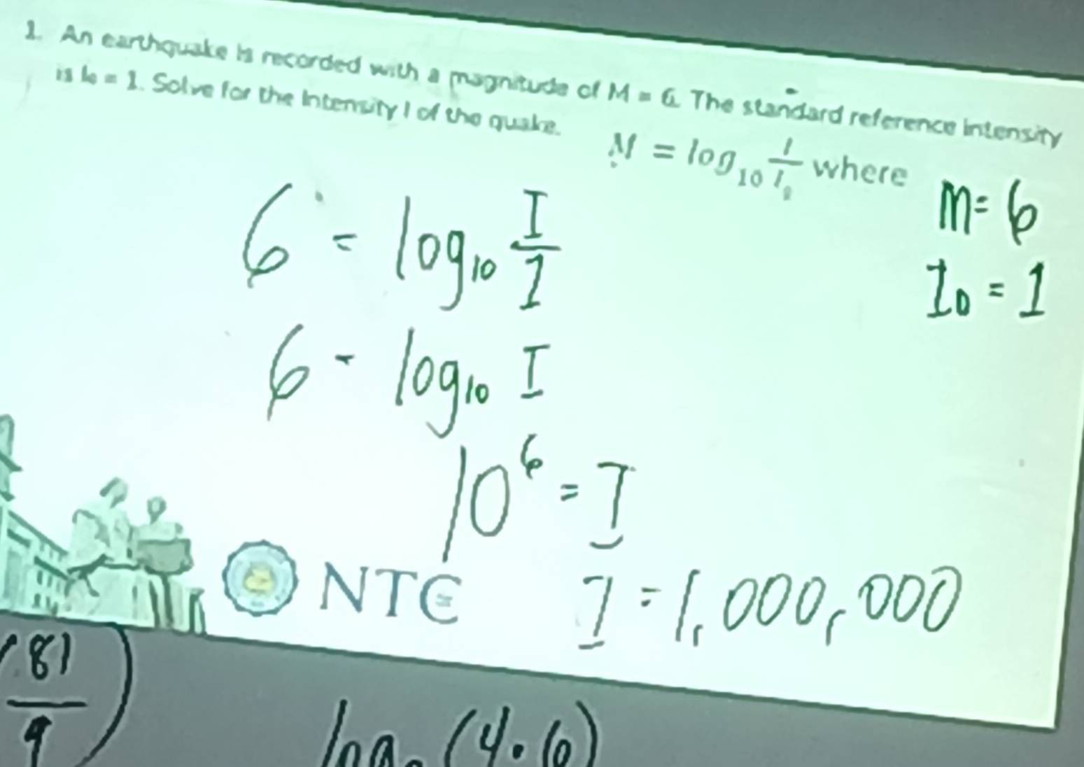 Solved: An earthquake is recorded with a magnitude of M=6 The standard ...