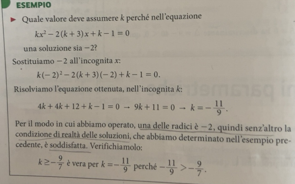 Risolto:ESEMPIO Quale valore deve assumere k perché nell’equazione kx^2 ...