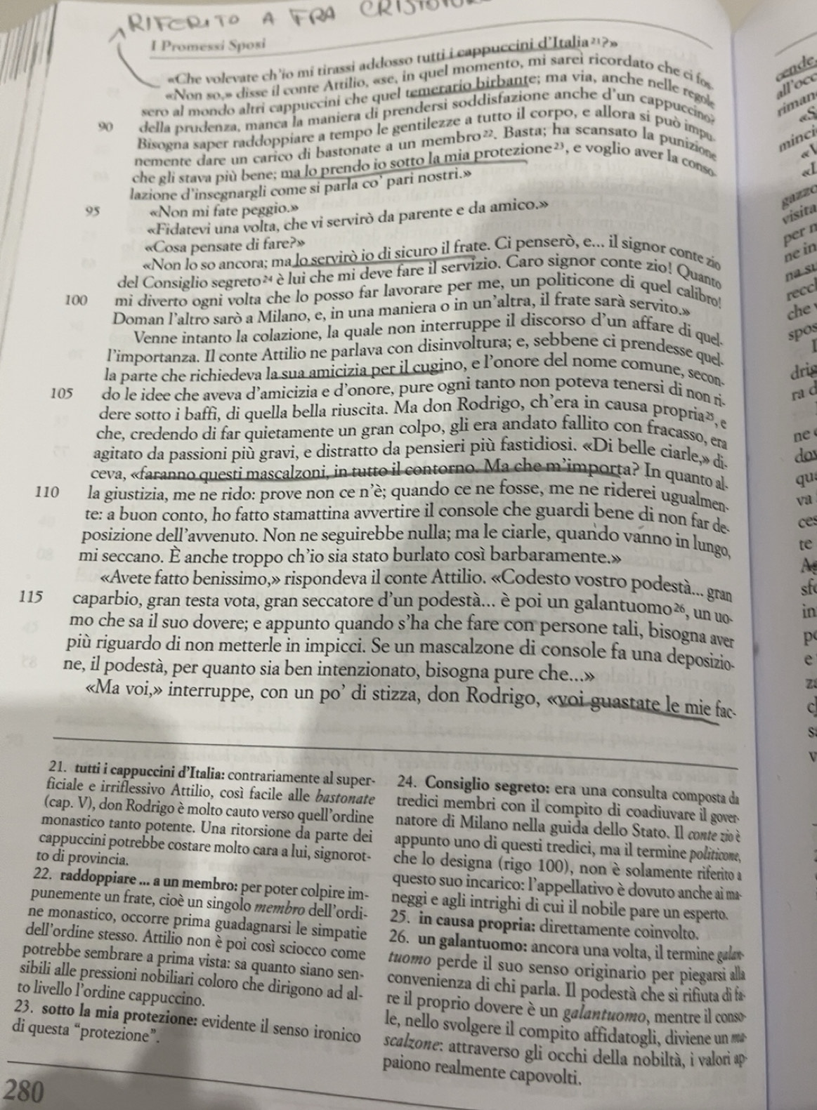 Risolto:Rtcr toa F I Promessi Sposi *Che volevate ch'io mi tirassi ...