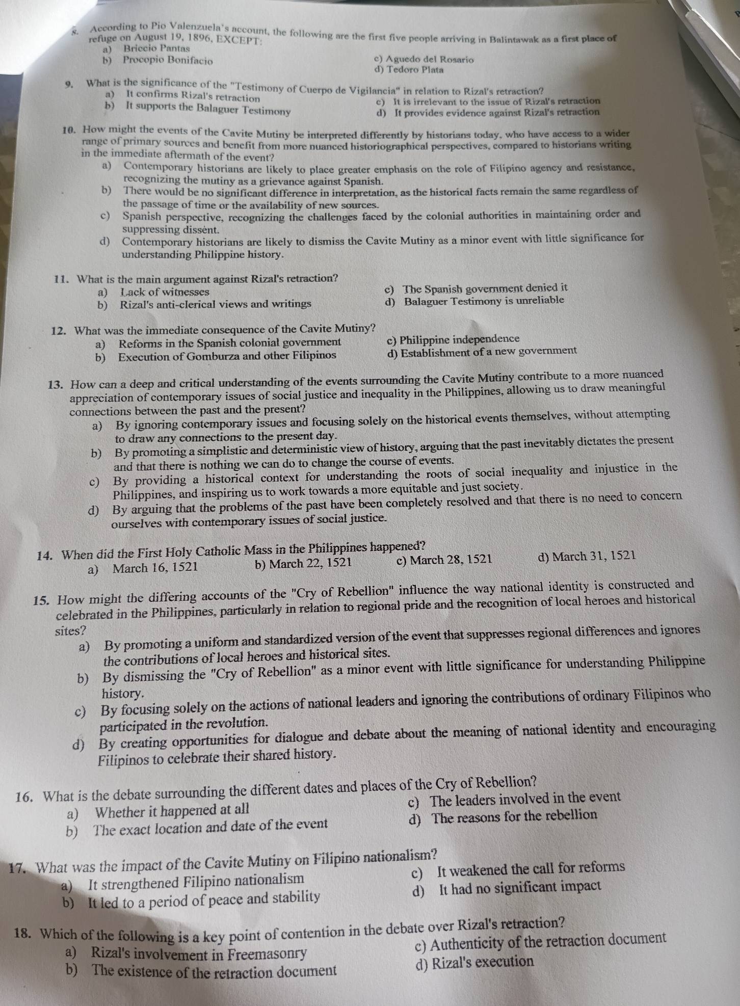 Solved: According to Pio Valenzuela’s account, the following are the ...