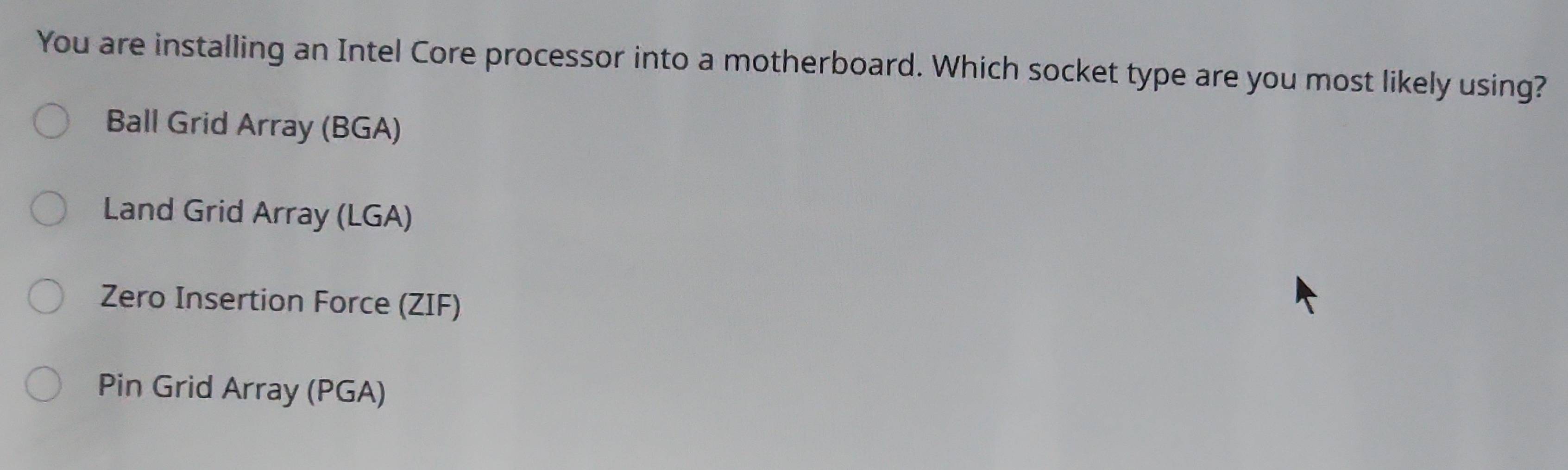 Solved: You are installing an Intel Core processor into a motherboard ...