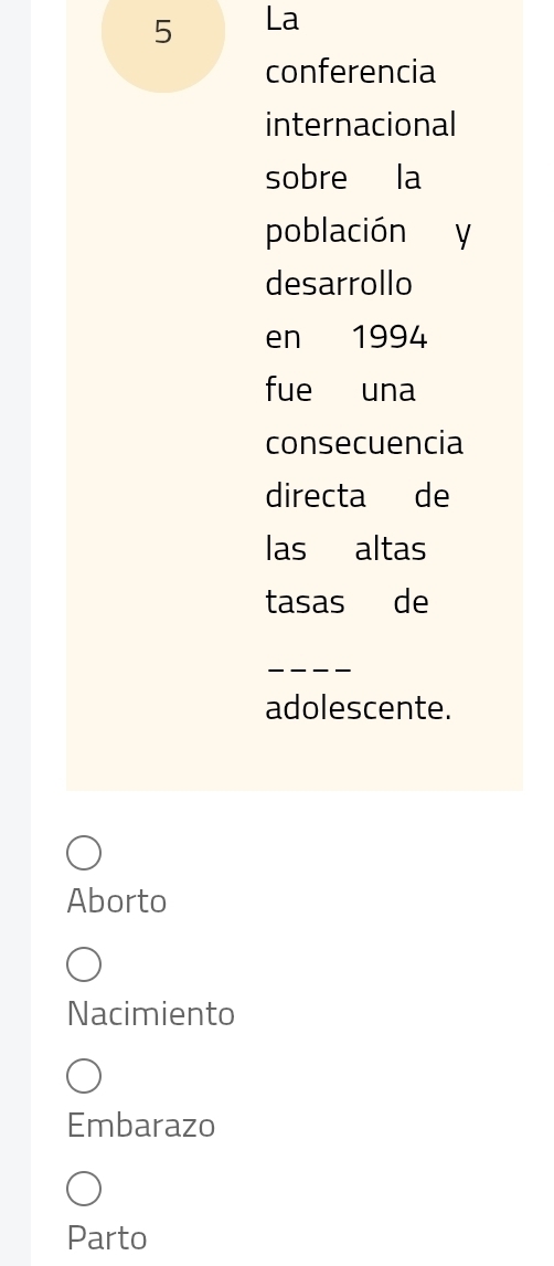 Resuelto:La conferencia internacional sobre la población y desarrollo ...