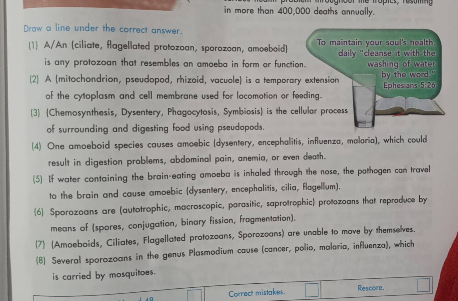 Resuelto:oughour te fropics, resomng in more than 400,000 deaths ...