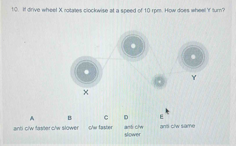 Solved: If drive wheel X rotates clockwise at a speed of 10 rpm. How ...