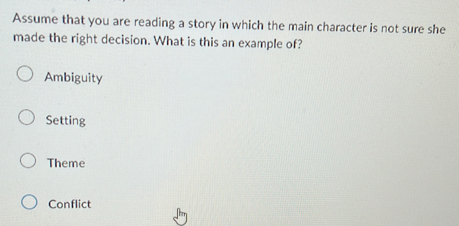 Solved: Assume that you are reading a story in which the main character ...