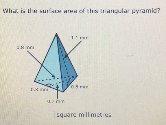 Solved: What is the surface area of this triangular pyramid? square ...