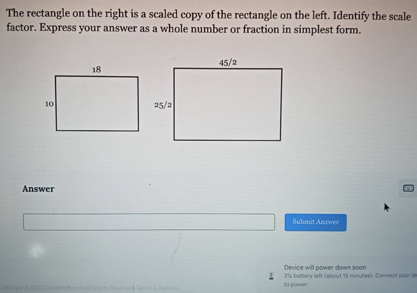 Solved: The rectangle on the right is a scaled copy of the rectangle on ...