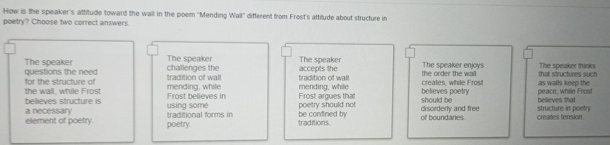 Solved: How is the speaker’s attitude toward the wall in the poem ...