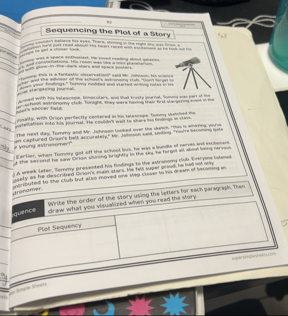 Solved: Sequencing the Plot of a Story ammy couldn't believe his eyes ...