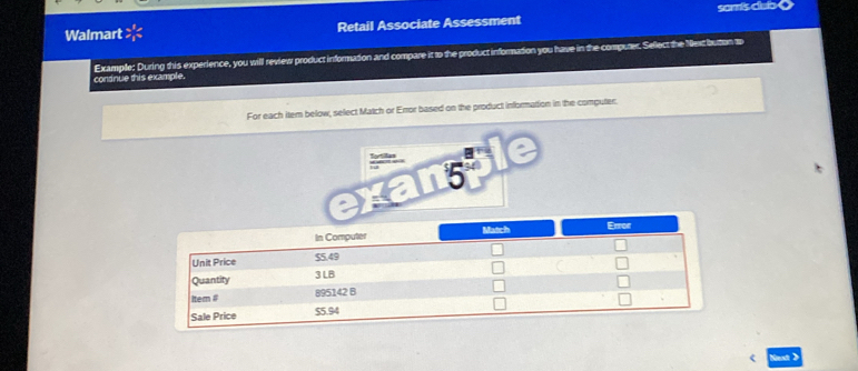 Solved: Walmart Retail Associate Assessment soms cub condnue this ...