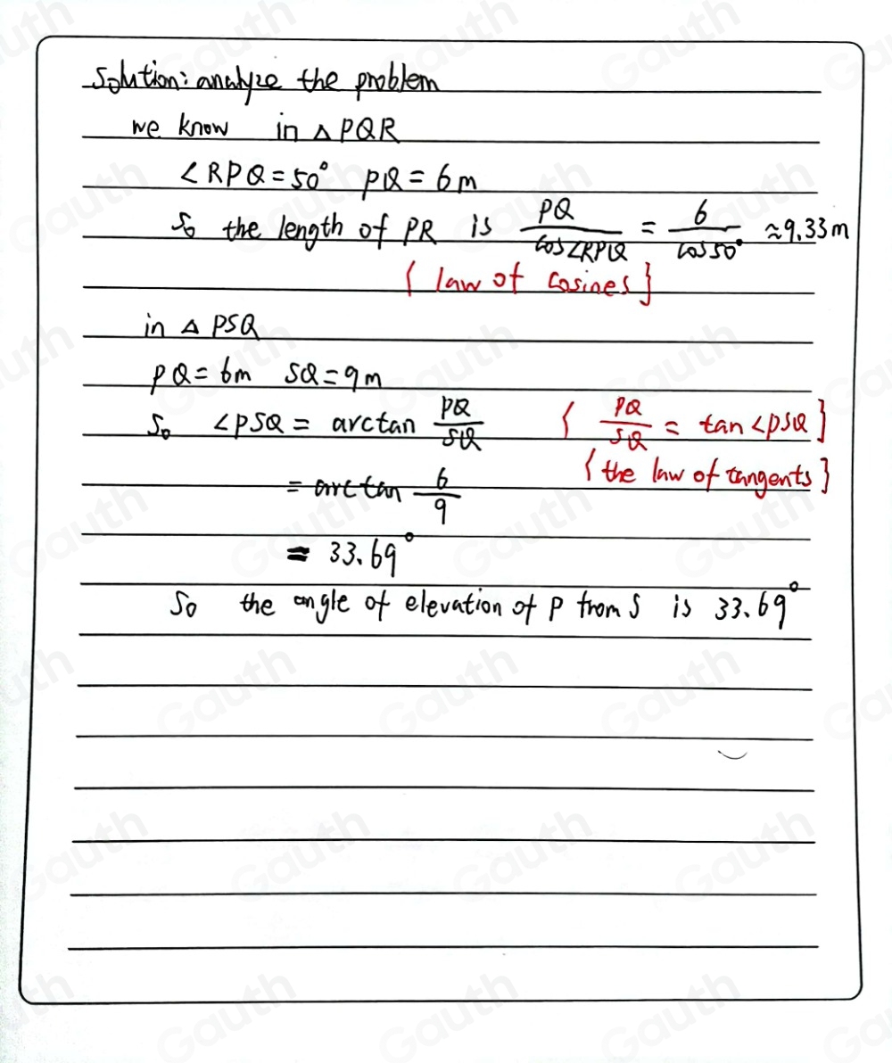 Selesai:Diagram 12 show a pole, PQ and two ropes tied to the pole. PR ...