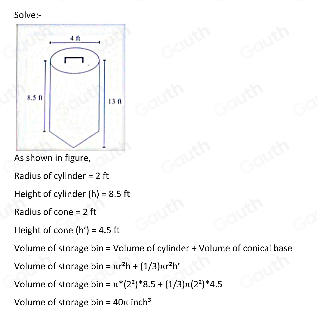 Solved: (06.02 LC) A company that manufactures storage bins for grains ...