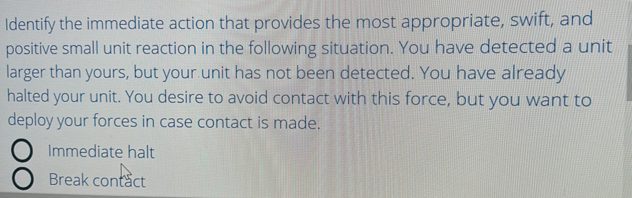 Solved: Identify the immediate action that provides the most ...