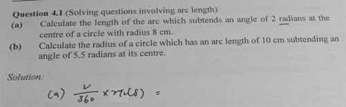 Solved: (Solving questions involving arc length) (a) Calculate the ...