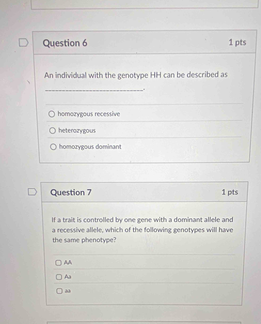 Solved: An individual with the genotype HH can be described as ...