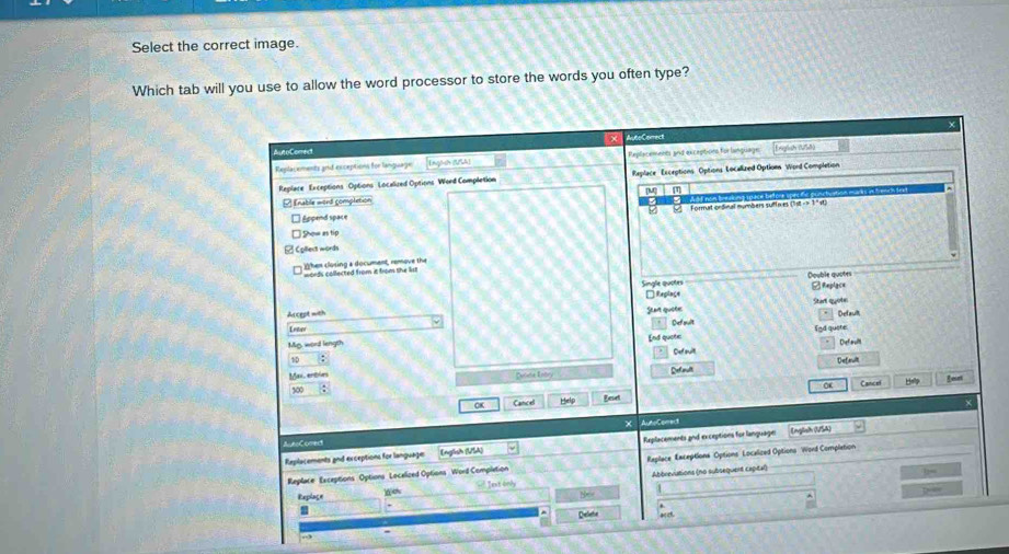 Solved: Select the correct image. Which tab will you use to allow the ...