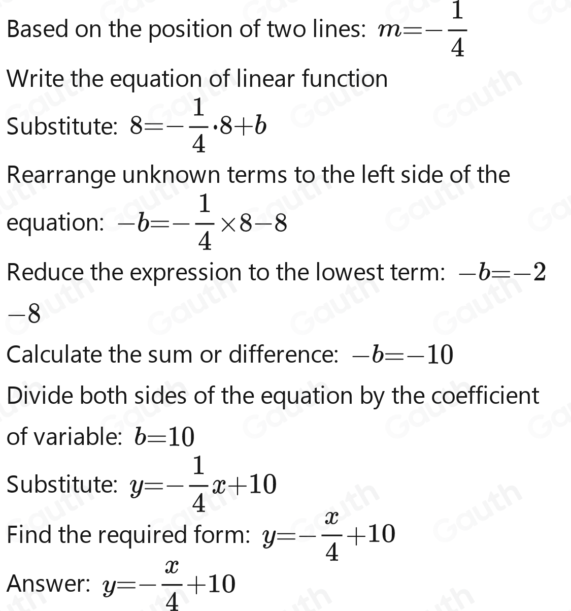 Solved: The equation for line t can be written as y=4x-8. Line u, which ...