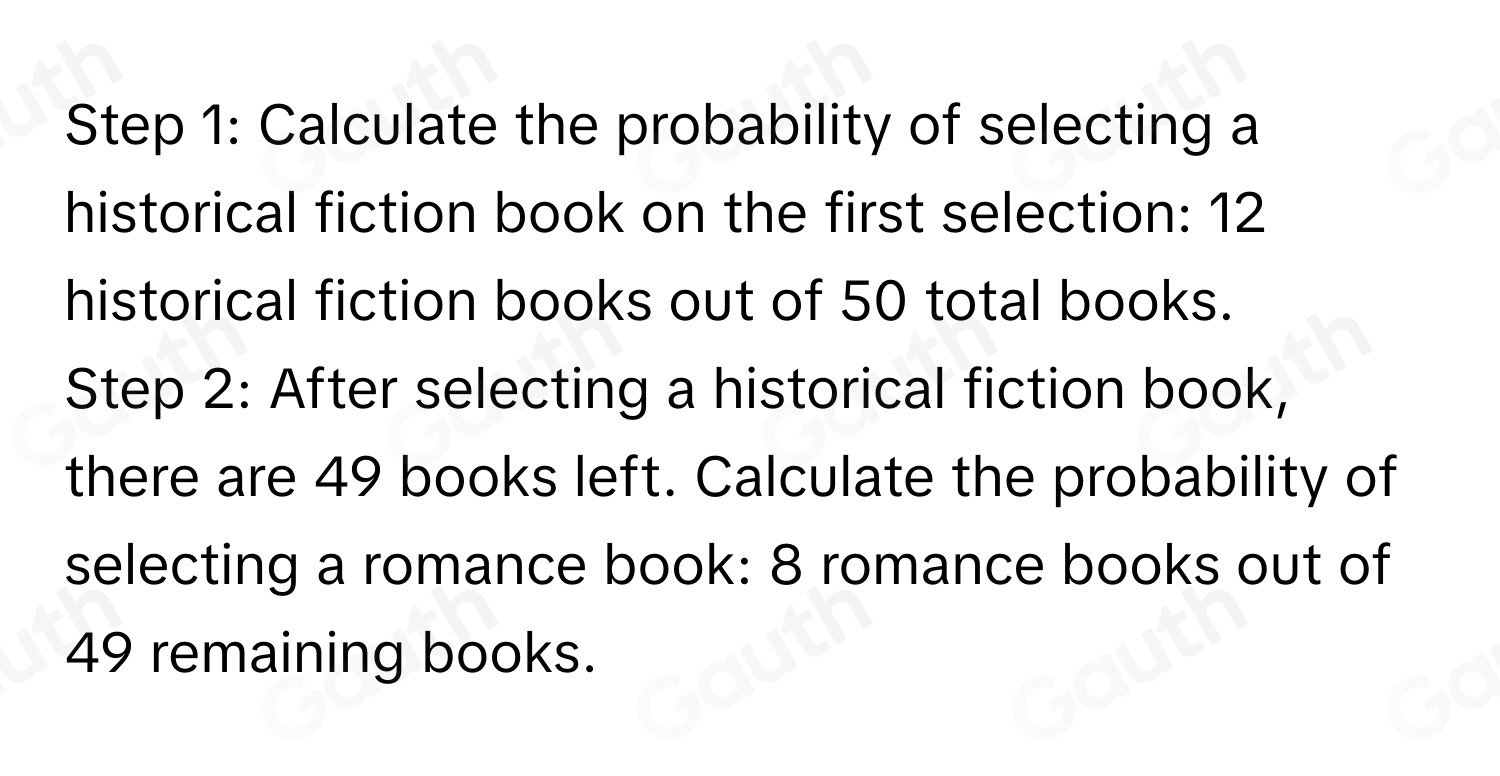 Solved: There are 50 books on a shelf. They include 15 mystery novels ...