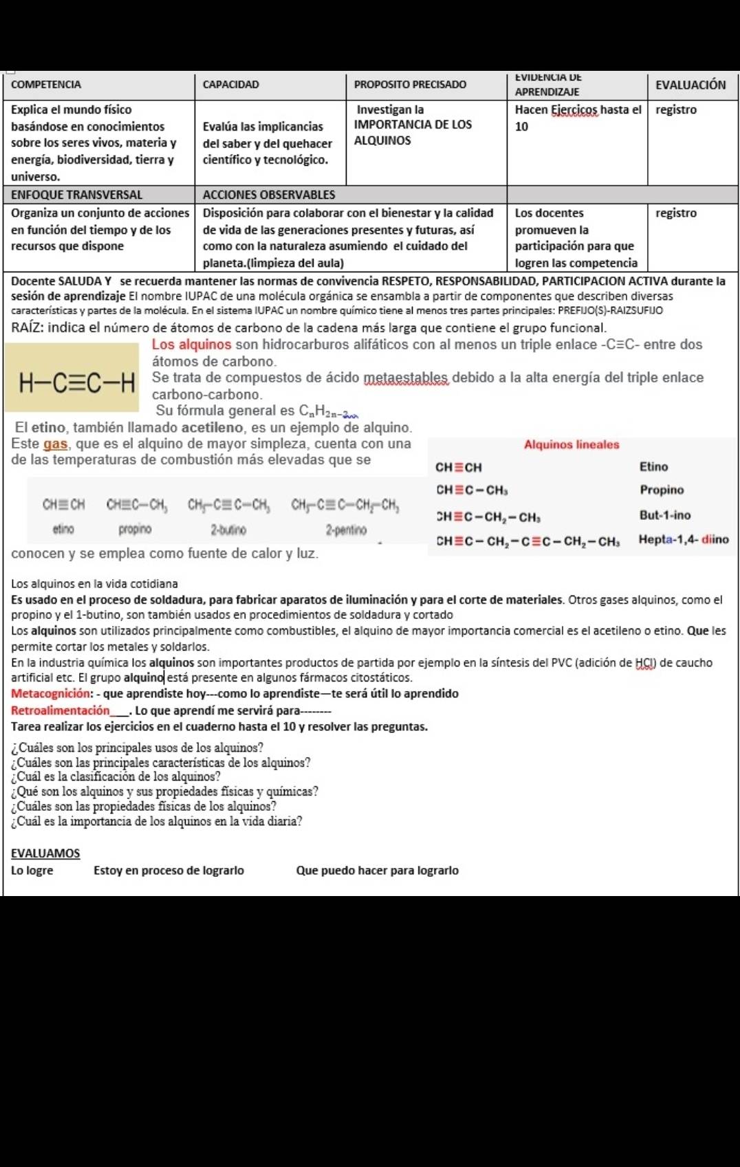 Resuelto:sesión de aprendizaje El nombre IUPAC de una molécula orgánica ...