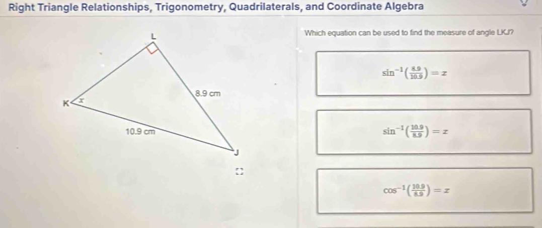Solved: Right Triangle Relationships, Trigonometry, Quadrilaterals, and ...