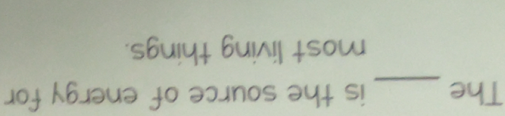 Gelöst:The _is the source of energy for most living things.